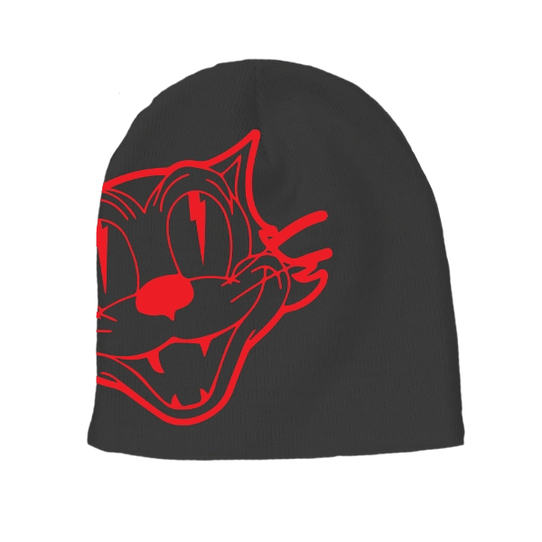 CAT BLACK & RED BEANIE – Specters Cat